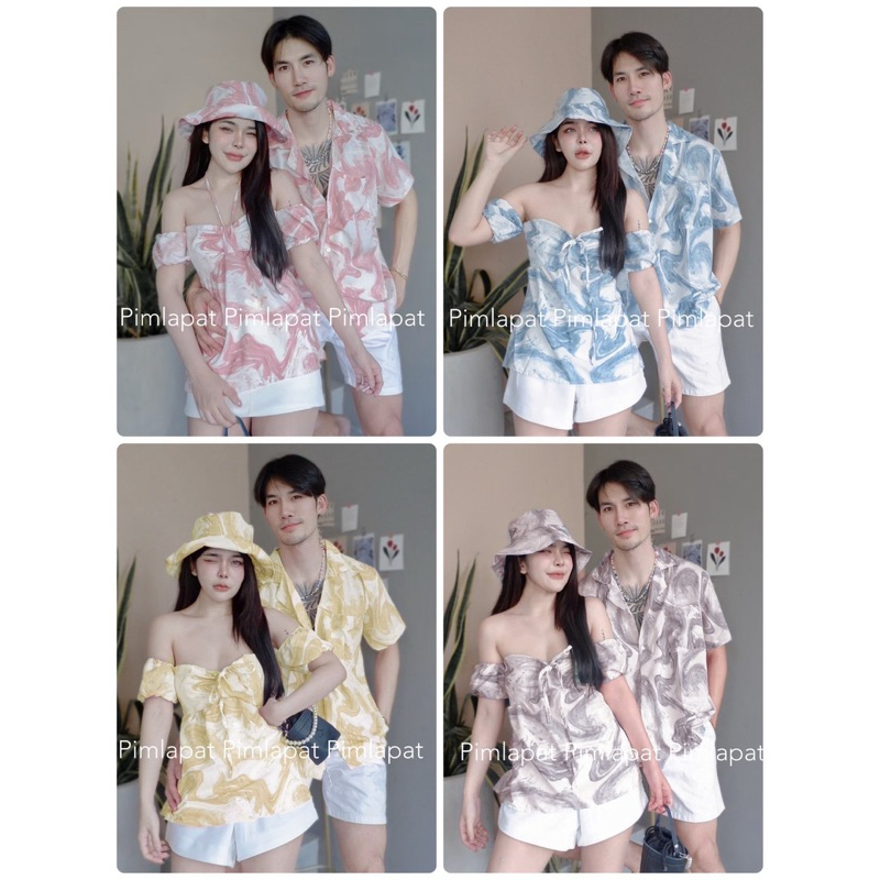 Pimlapat 021 เซ็ตคู่รัก เสื้อคู่กับแฟนเอาใจหนุ่มสาวคู่รักมาด้วยชุดเซ็ทคู่ 3ชิ้น ชุดใส่ไปทะเล ...