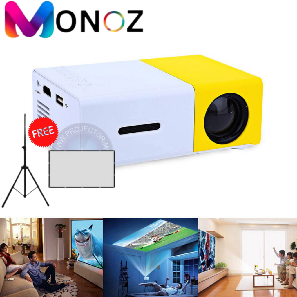 Monoz Mini Projector Y300 มินิโปรเจคเตอร์แบบชาร์จไฟได้ Y300 โปรเจคเตอร์ ...
