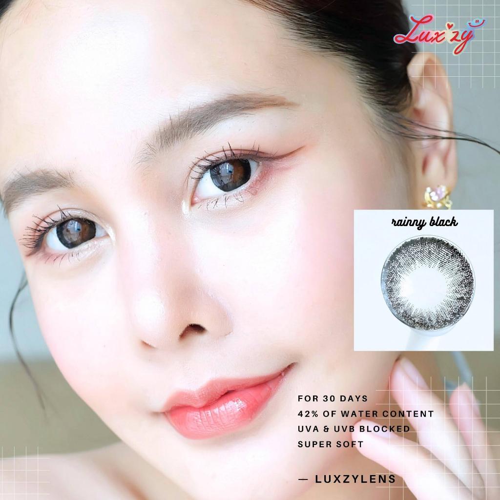🔥คอนแทคเลนส์ ️ขนาดกลาง ️ Rainny (Luxzylens) สี : Black | Shopee Thailand