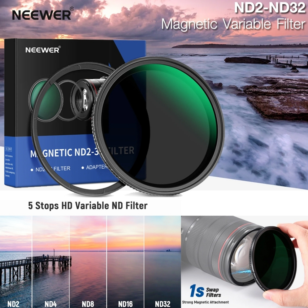 NEEWER MAGNETIC VARIABLE ND FILTER HD ND2-ND32 ฟิลเตอร์ ND แบบแม่เหล็ก ...