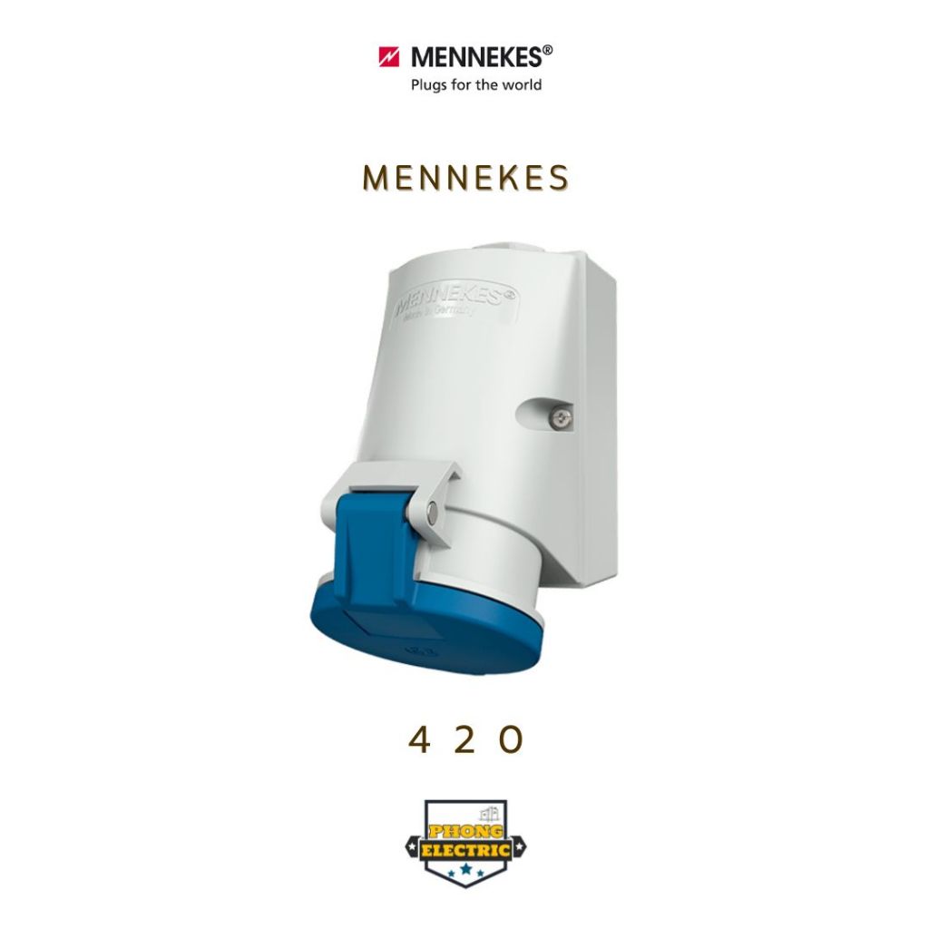 MENNEKES 420 ปลั๊กตัวเมียติดผนัง เข้าสายด้าน บน-ล่าง (2P+E) 32A 230V IP44 | Shopee Thailand