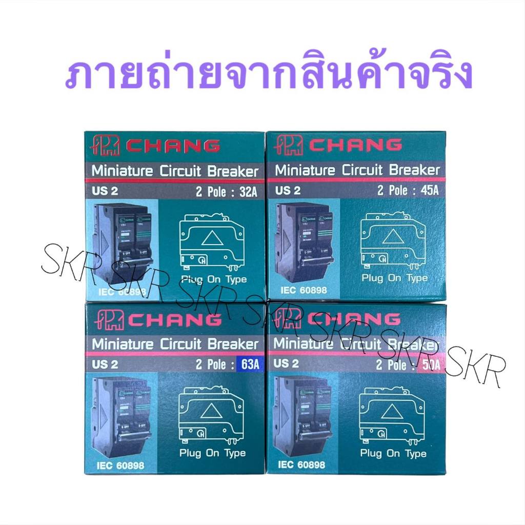 CHANG เบรกเกอร์ 2P 32A 45A 50A 63A เซอร์กิตเบรกเกอร์ ช้างเมนช้าง เมน ...