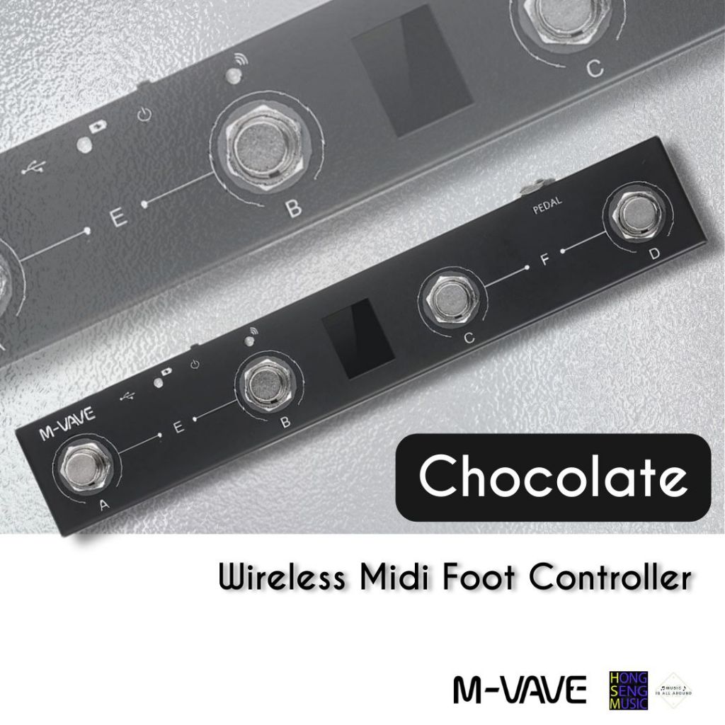 M-VAVE Chocolate Wireless Midi Foot Controller สำหรับควบคุมเอฟเฟคกีต้าร์และเบส รวมถึงอุปกรณ์ ...