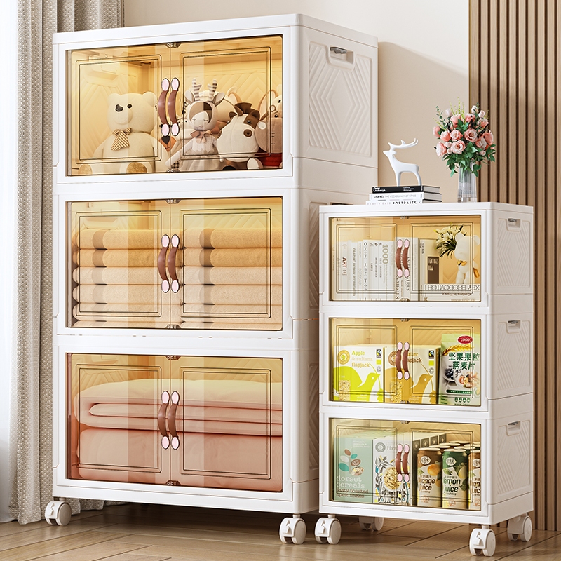 NeatBox ตู้เก็บของ 【ความกว้าง 75ซม】 มีล้อเลื่อน พับเก็บได้ ความจุแบริ่ง 150KG วัสดุ PP หนา กัน ...