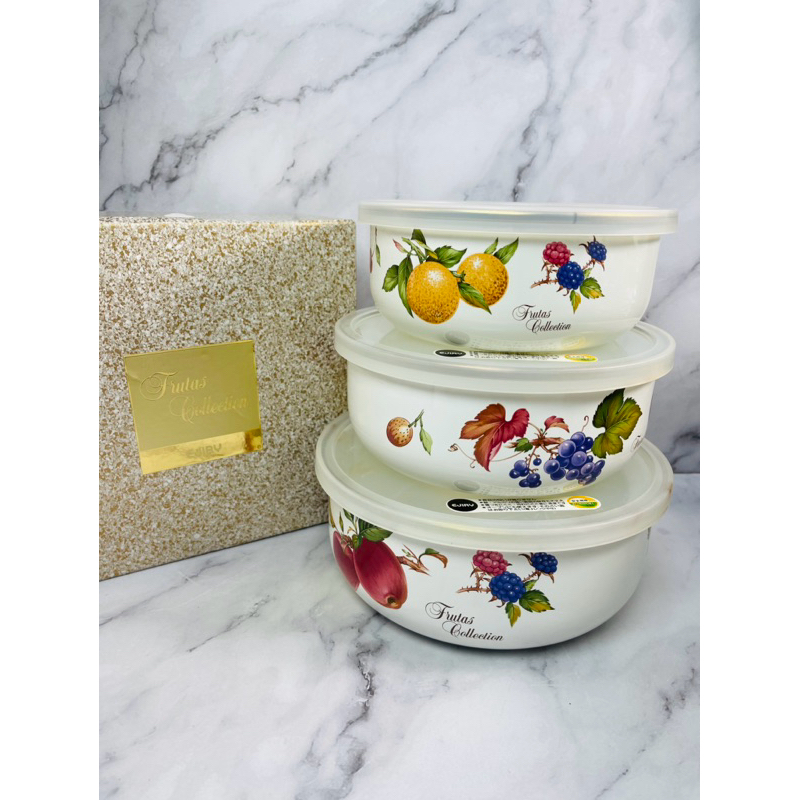 EJIRY - Frutas Collection เซ็ตกล่องเก็บอาหาร 3 ใบ พร้อมฝาปิด (C25 ...