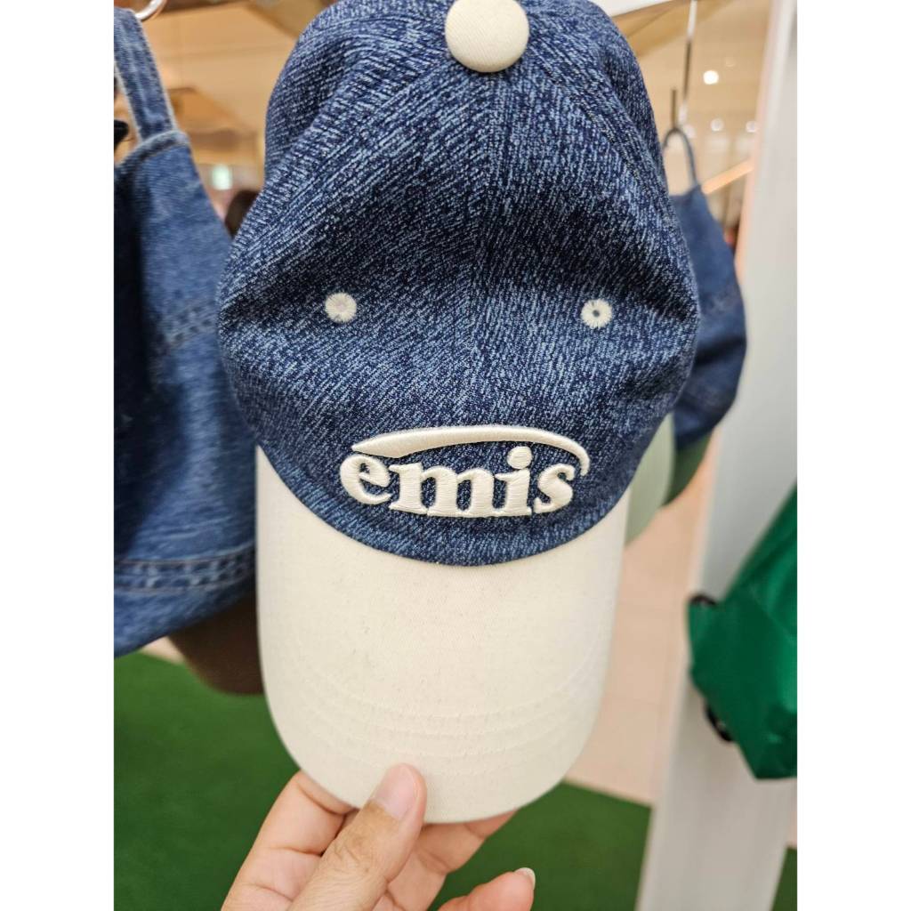 [สินค้าของแท้100% พร้อมส่ง] EMIS NEW LOGO DENIM BALL CAP สี DARK BLUE ...