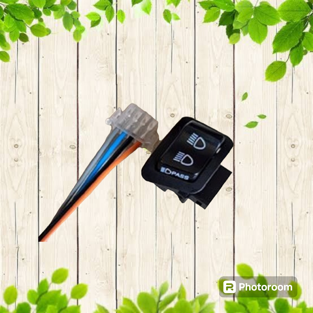 สวิทไฟสูงต่ำพร้อมปุ่มสต๊อปไฟสูงแบบรถยนต์ สำหรับรถมอเตอร์ไซค์พร้อมสายต่อ ...