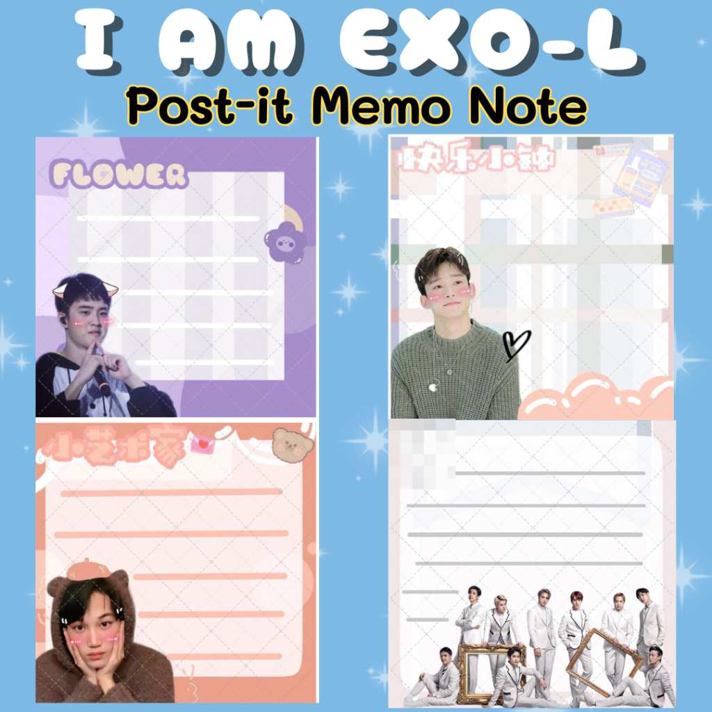 📌1 แถม 1📌 กระดาษโน้ตมีกาว Post-it 30 แผ่น EXO | Shopee Thailand