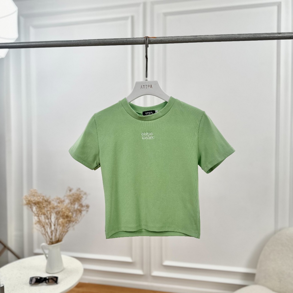 Atipashop - ATIPA BASIC เสื้อยืด แขนสั้น คอกลม ปักลาย | Shopee Thailand