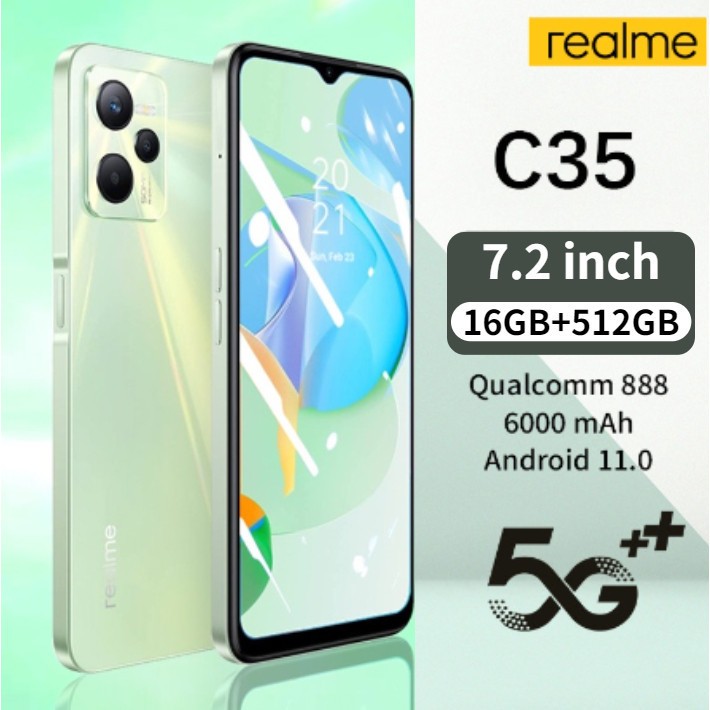 realme C35 phone 8GB หน้าจอ 90HZ 6.6" HD+True Bright Display แบตเตอรี่ ...