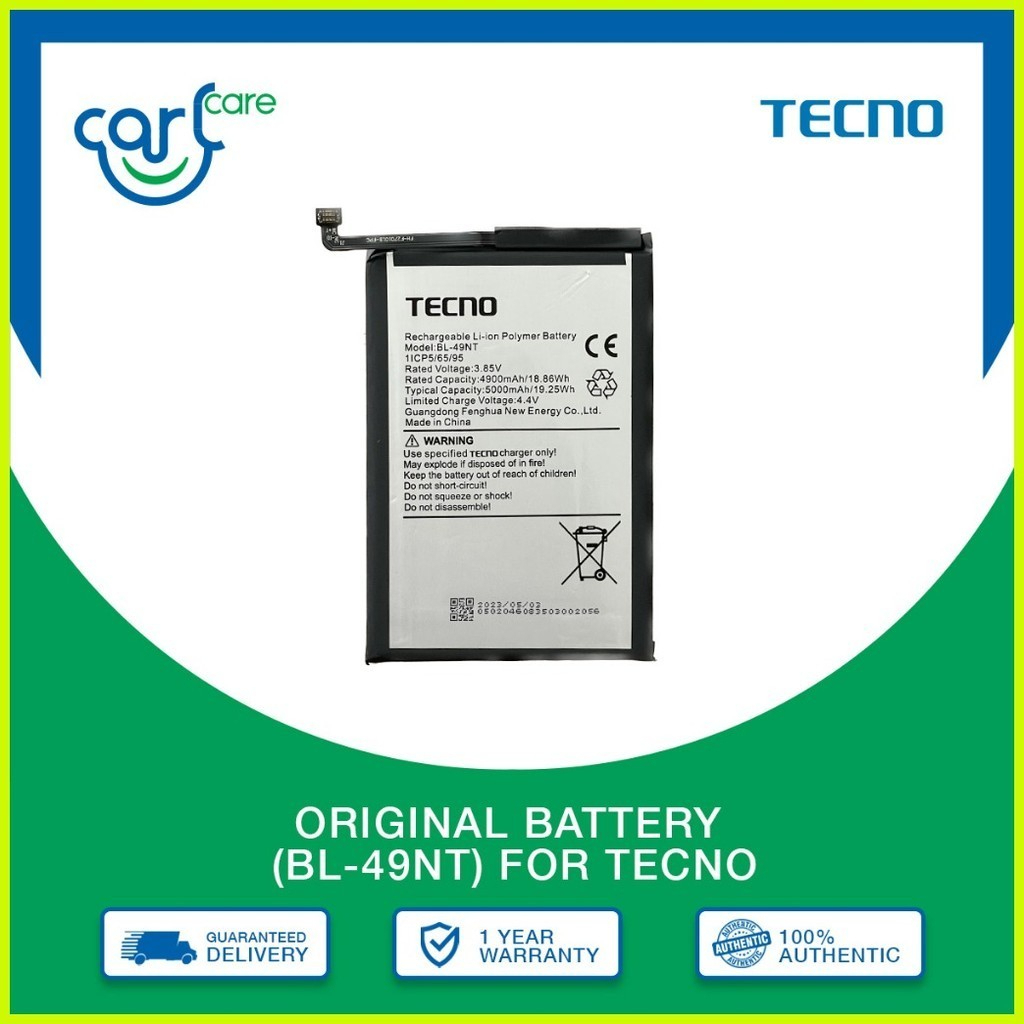 แบตเตอรี่ Tecno BL-49NT Battery แบตแท้ Tecno Pop 7, Pop 7 Pro, Spark Go ...