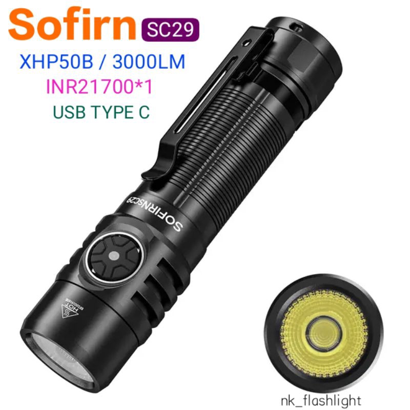 Sofirn SC29 XHP50B(XHP50.2)สว่างสูงสุด3000lm ที่มีประสิทธิภาพ LED กัน ...