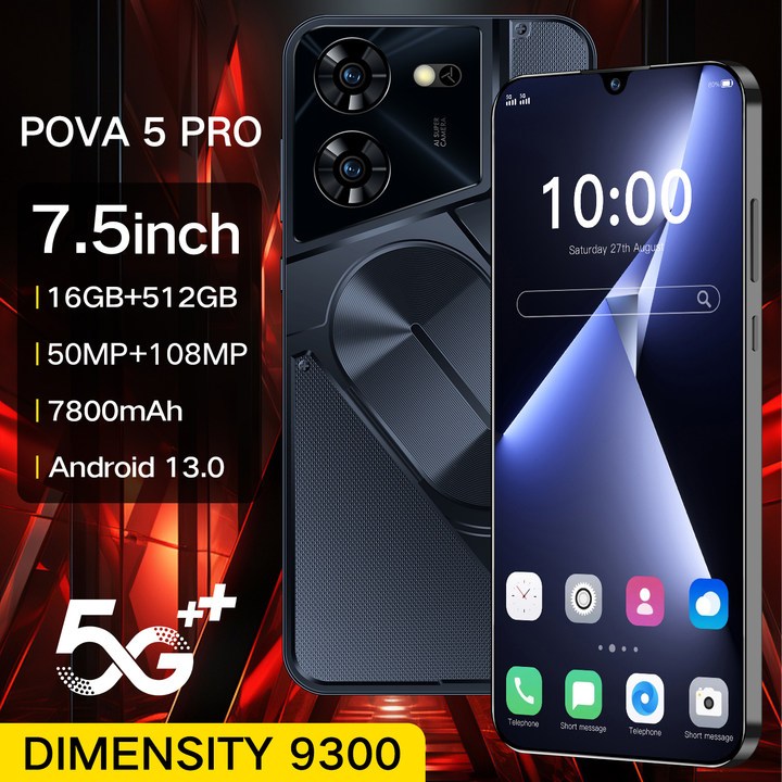 【COD】โทรศัพท์ POVA 5Proโทรศัพท์ถูกๆ 7.5นิ้ว มือถือถูกๆแท้ 2024โทรศัทพ์ 4G/5Gโทรศัพท์มือถือ 2024 ...