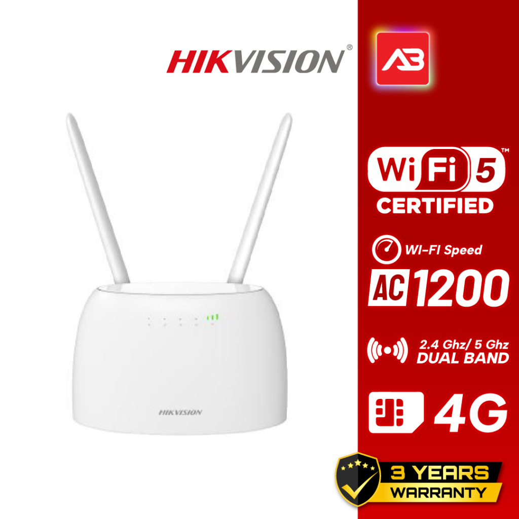 HIKVISION AC1200 4G Router Dual Band รุ่น DS-3WR4G12C/EU | Shopee Thailand