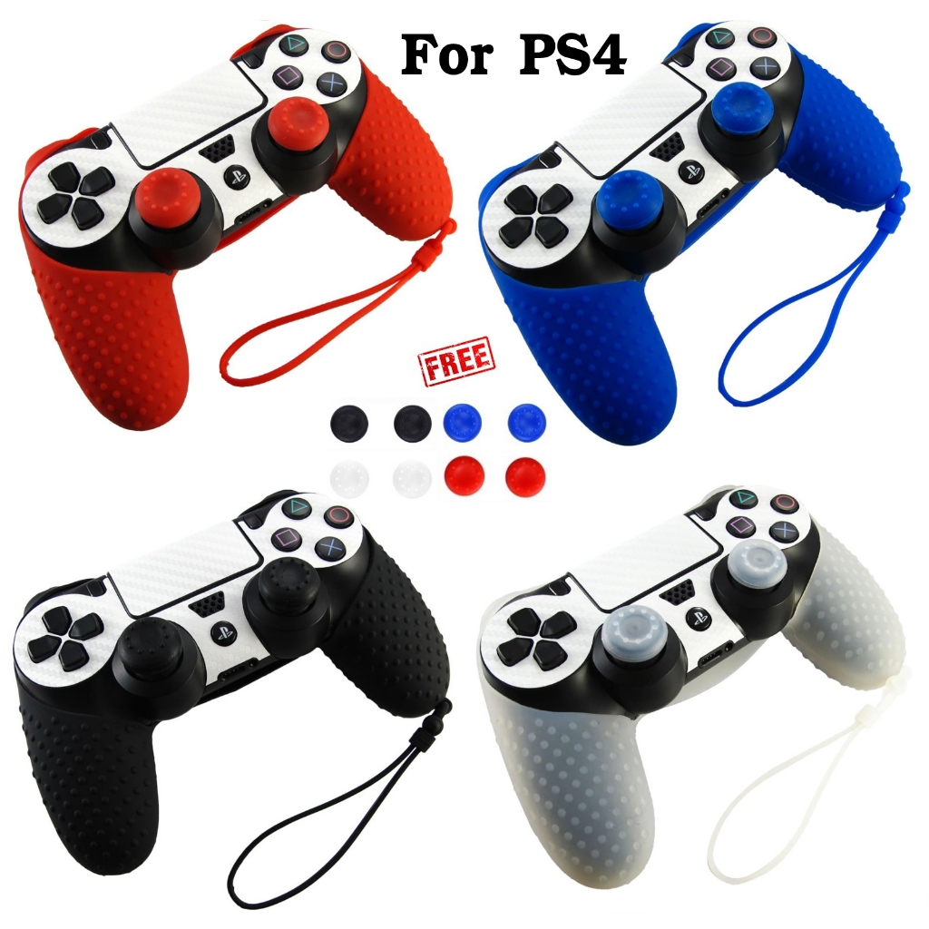 ซิลิโคน จอย PS4 Handle Silicone Cover Joystick Protective Cover Black ...
