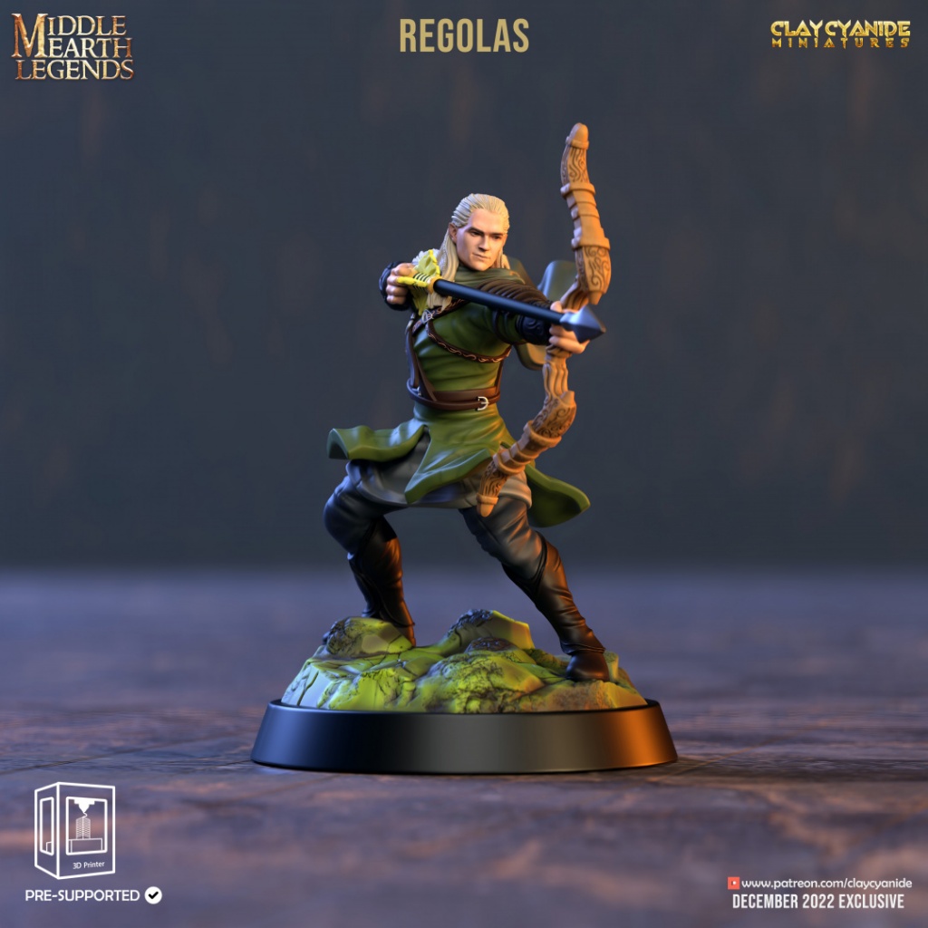 Regolas - Middle Earth Legends - Humanoid Elf / 32mm scale 3D printed ...