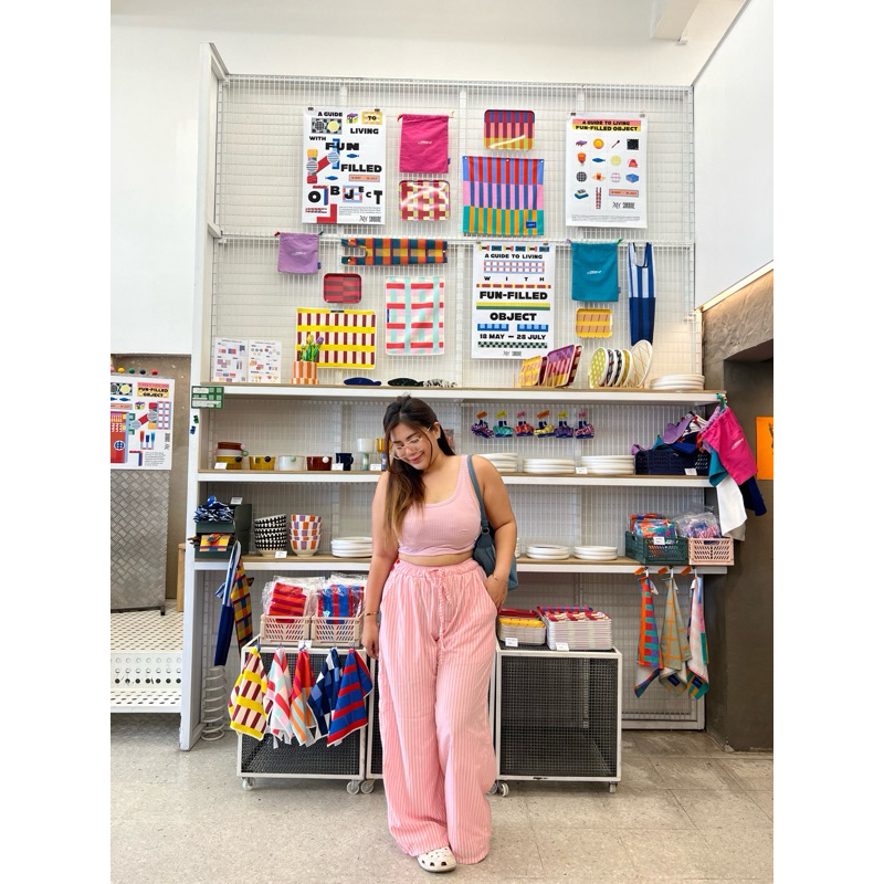 PN07 Lazy Pants - myme.styleee กางเกงลายทางสาวอวบ | Shopee Thailand
