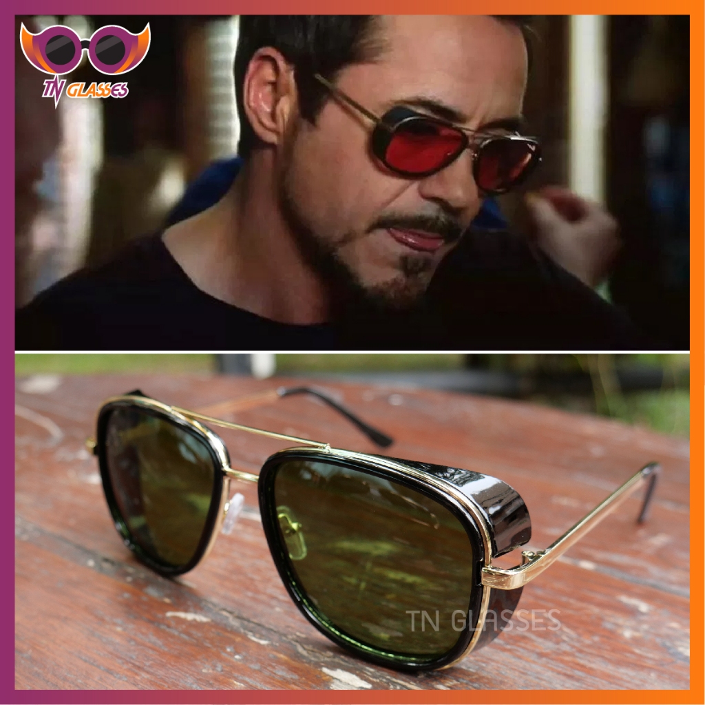 TN Glasses แว่นTony Stark แว่น ironman แว่นกันแดดทรงวินเทจ | Shopee Thailand