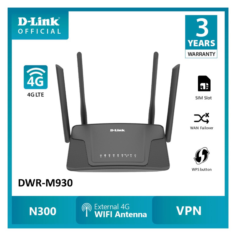 Router เราเตอร์ใส่ซิม 4G ใส่ได้ทุกเครือข่าย D-Link DWR-M930 N300 Mbps Wireless 4G | Shopee Thailand