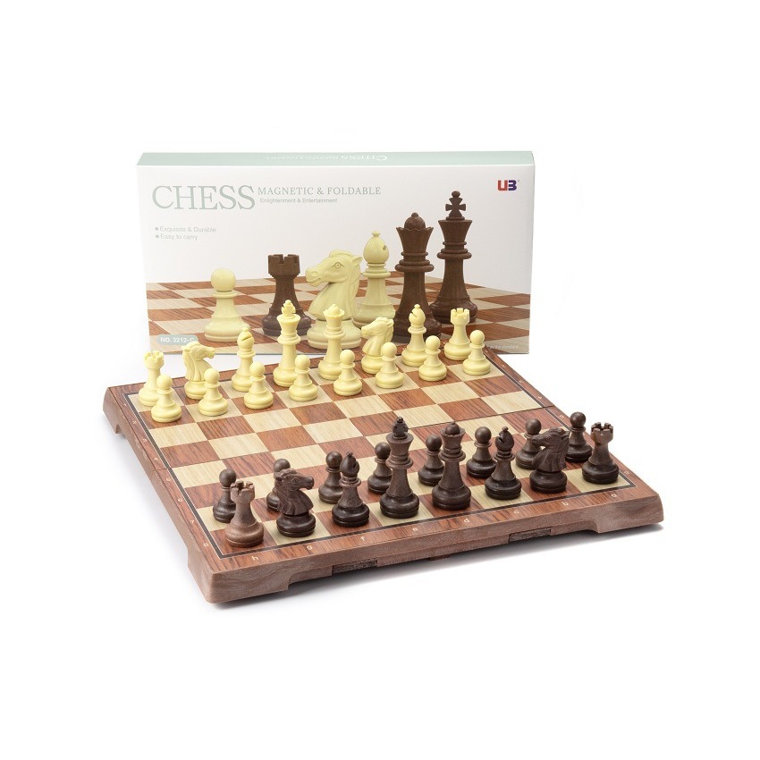 [Super Chess] หมากรุกสากลแม่เหล็กพลาสติกลายไม้ UB Wood Grain Magnetic ...