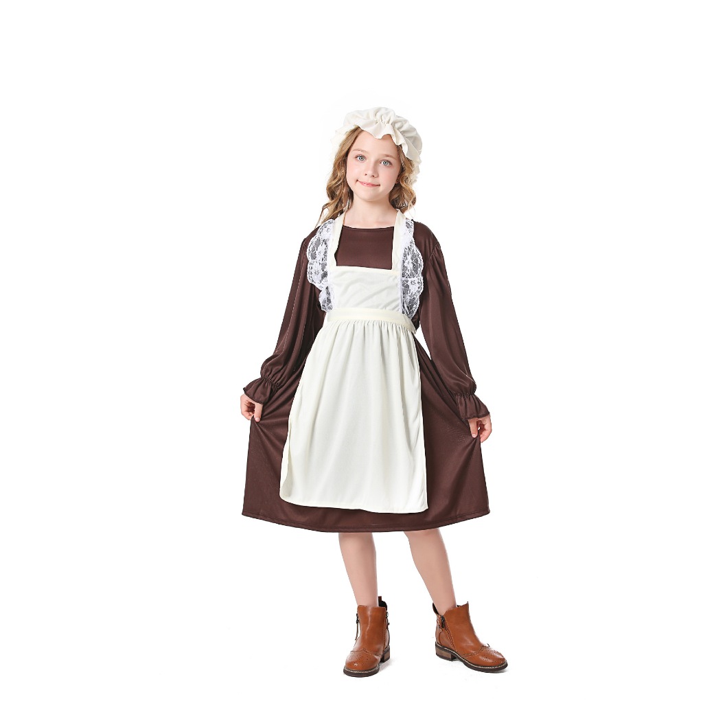 7C351 ชุดเด็กหญิง ชุดแม่บ้าน ชุดสาวใช้ Children Maid Retro European ...