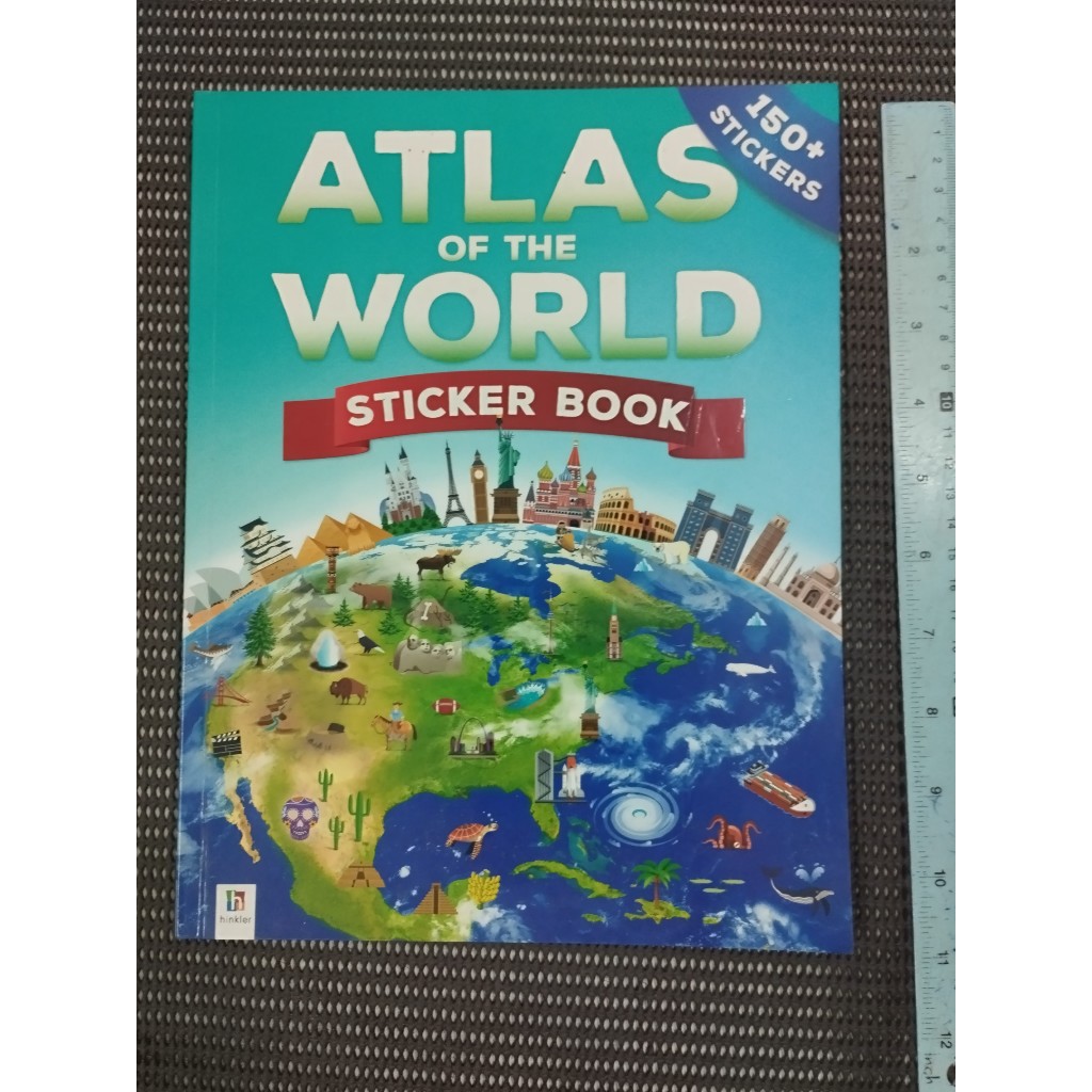 หนังสือ Atlas of the World Sticker Book by Hinkler | Shopee Thailand