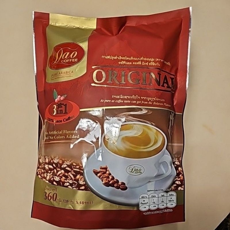 [Product of Laos] Dao Coffee Original Coffee Mix3in1 (18 sachets) ดาว อ ...
