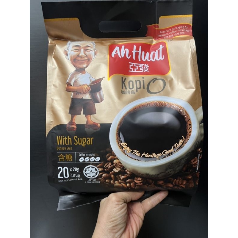 Ah Huat Kopi O กาแฟดำอาฮวดสูตรผสมน้ำตาลขนาด 400กรัม | Shopee Thailand