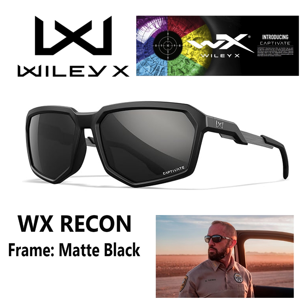 แว่นตา WILEY X แท้รุ่น RECON เลนส์โพรีคาร์บอลเนต แบบ Captivate Grey ให้ ...