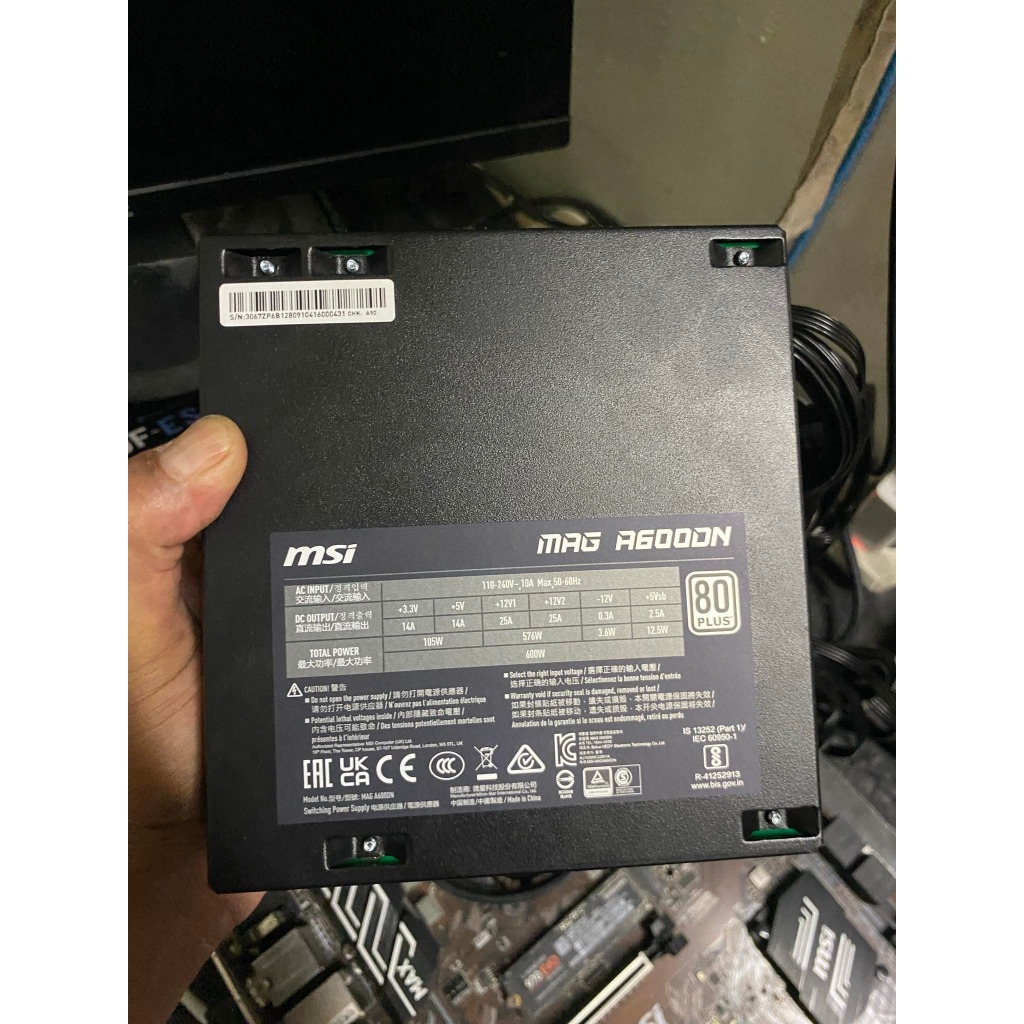 POWER SUPPLY (80+ WHITE) 600W MSI MAG A600DN | Shopee Thailand
