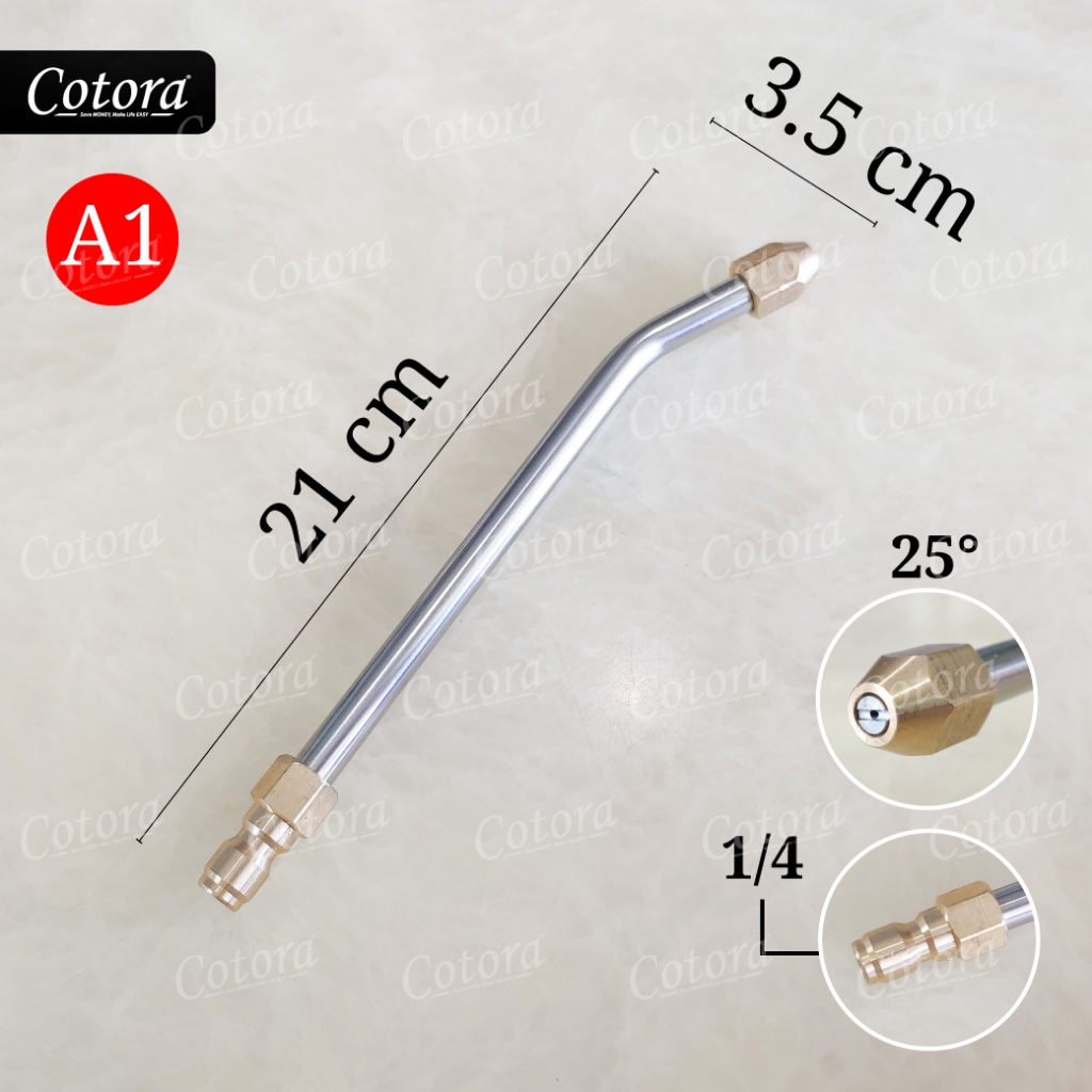 หัวฉีดน้ำล้างแอร์ Cotora 1/4 สายไฮดรอลิค ต่อปั๊มฉีดน้ำ หัวฉีดล้างแอร์ (แถมฟรี เทปพันเกลียว) 30 ...