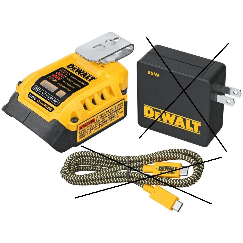 DCB094 อุปกรณ์ชาร์ตแบตเตอรี่ อเนกประสงค์ DeWALT 18V USB-C Charging-Kit ...