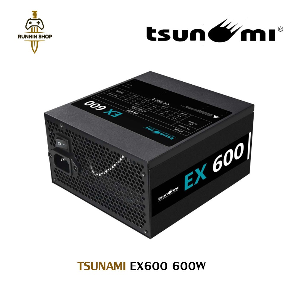 [สินค้าใหม่] POWER SUPPLY (อุปกรณ์จ่ายไฟ) TSUNAMI EX600 600W | Shopee ...