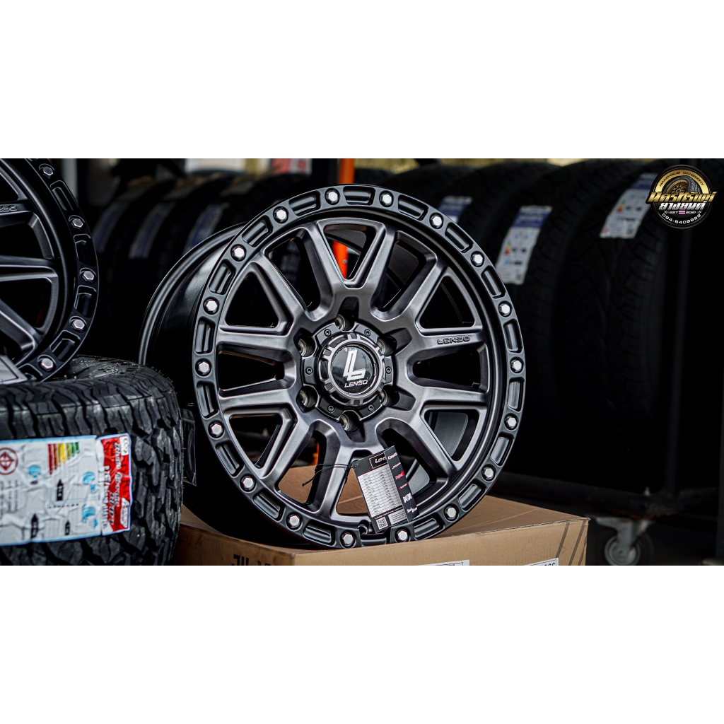 ล้อแท้ Lenso MX-Marvel ขอบ 18x9 et+18 6รู139.7 สีก้านเทากันด้าน ขอบดำด้าน หมุดเงิน กันสั่น ...