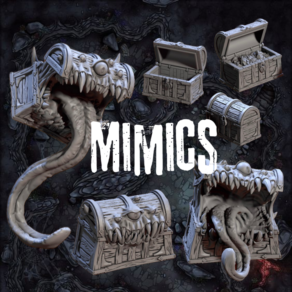 DnD Monster - Mimics - โมเดลสำหรับเล่นบอร์ดเกม (งานเรซิ่นยังไม่ลงสี ...