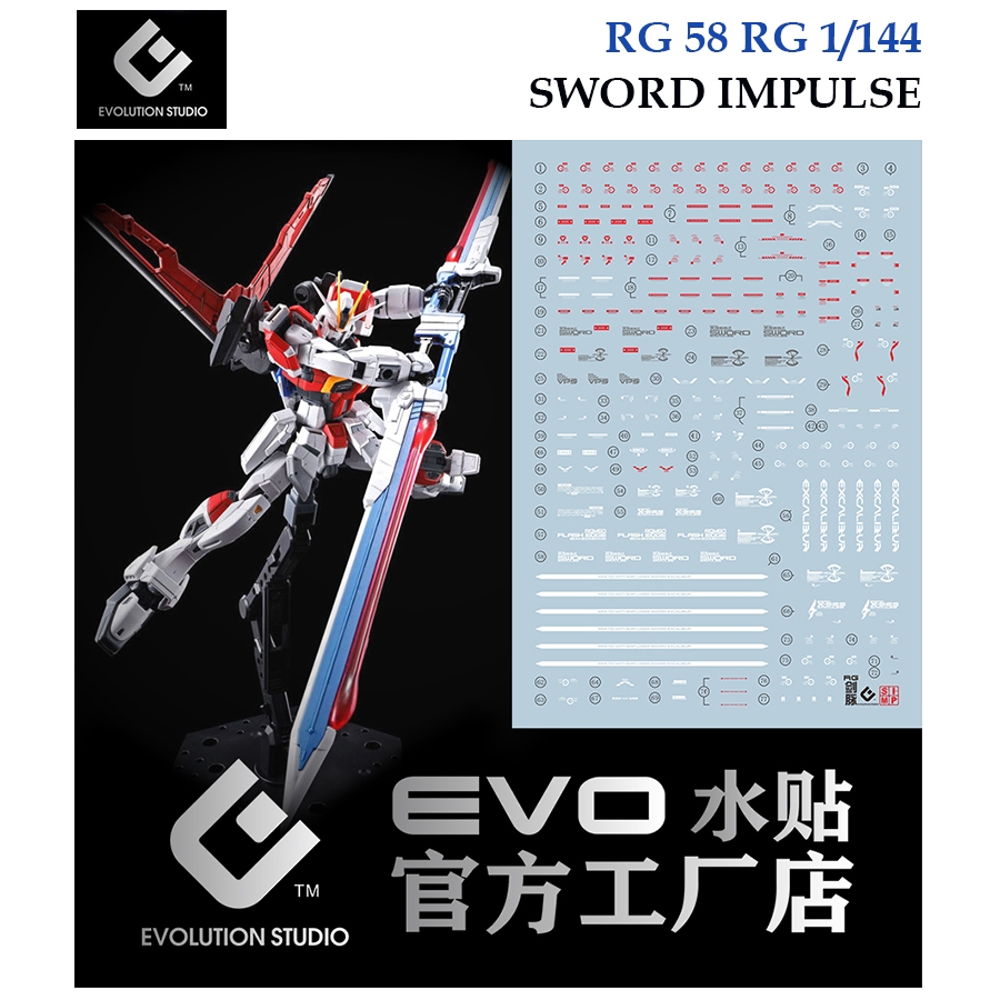 [EVO] E-RG58 RG 1/144 SWORD IMPULSE GUNDAM WATER SLIDE DECAL ...