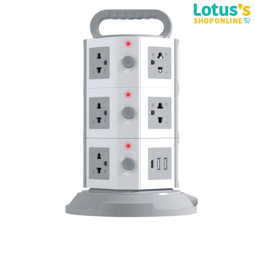 บีแอลแอล ปลั๊กไฟ 3สวิตซ์ 11ช่อง สายยาว3เมตร รุ่น B83 สีขาวเทา BLL PLUG TOWER 3SWITCH 11SOCKET 3M ...