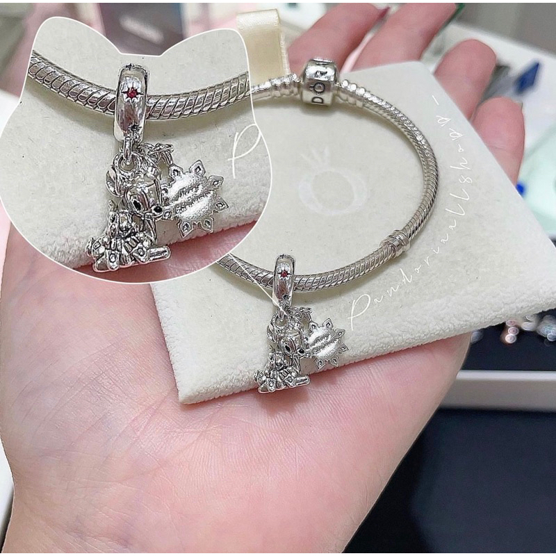 (ของแท้100%)Pandora silver hanging disney charm Bambi &Thumper กวางแบม ...