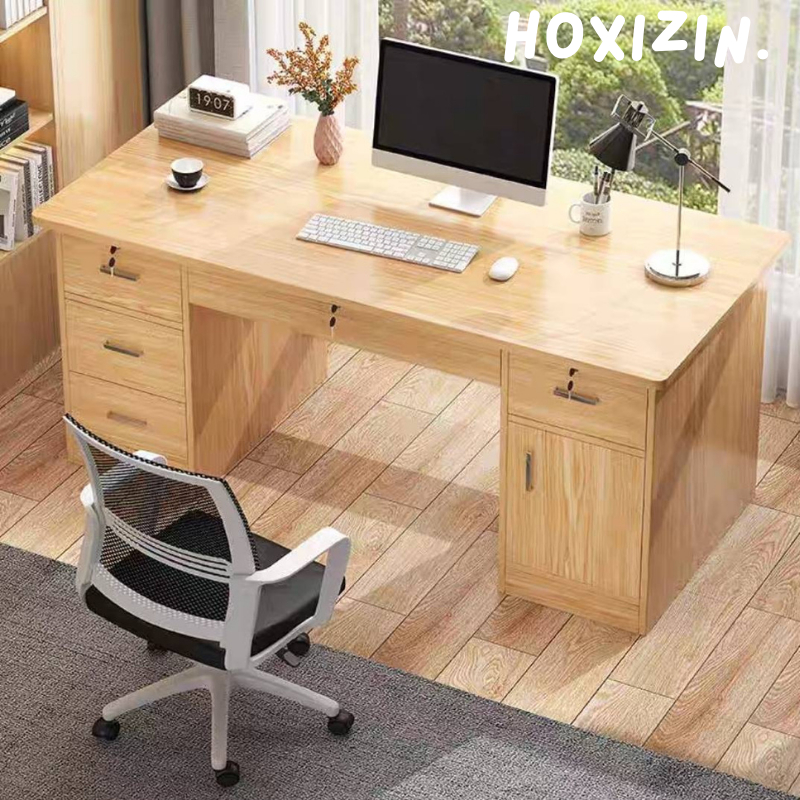 โต๊ะทํางาน โต๊ะคอมพิวเตอร์มีลิ้นชัก Computer Desk ขนาด120/140 วัสดุไม้ ...