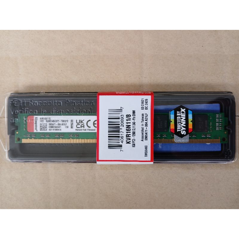[New ของใหม่]DDR3 8G BUS 1600 Kingston KVR16N11/8 ประกัน SYNNEX ...