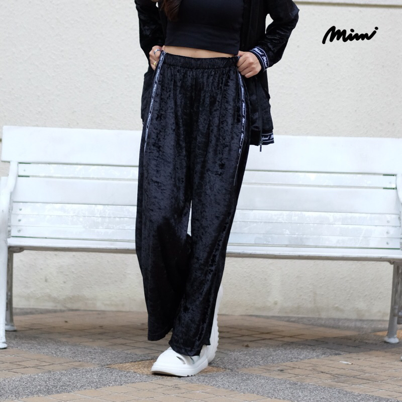 MIMI PANTS กางเกงขายาวสีดำ ลายมีมี่ AT5DBL | Shopee Thailand