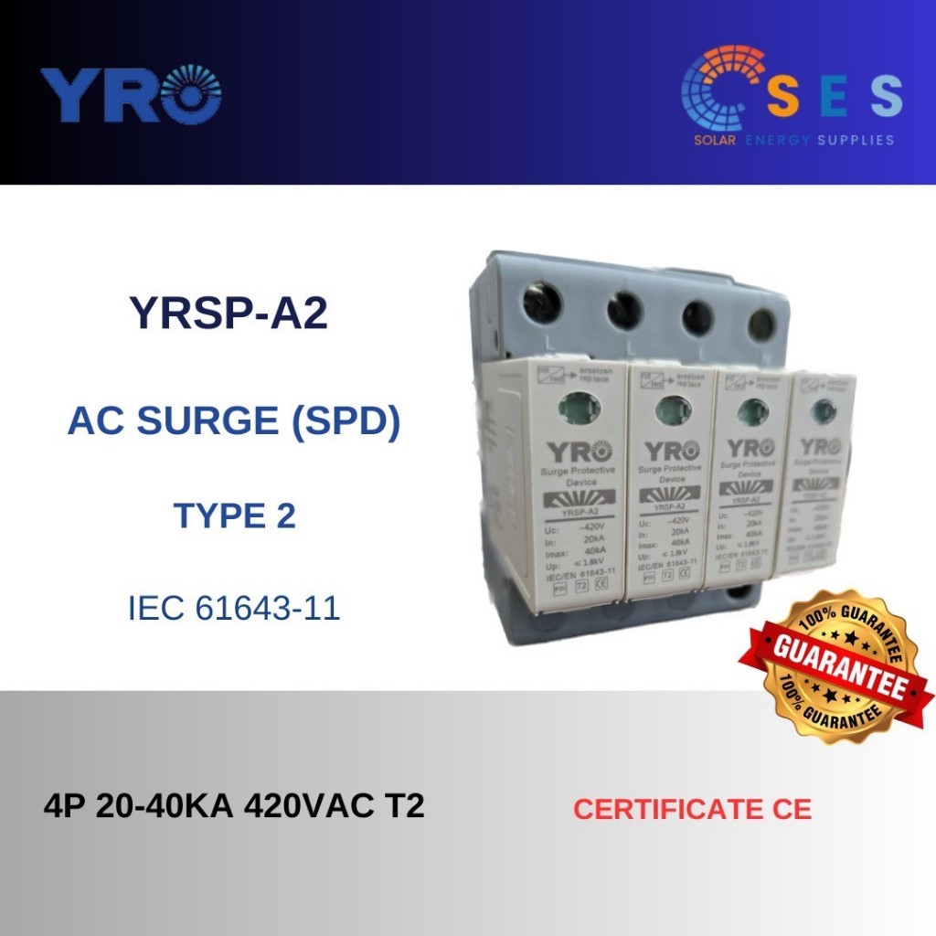 YRO AC Surge Protection ( SPD ) 4P 20-40 KA 420VAC YRSP-A2 / สินค้าส่ง ...