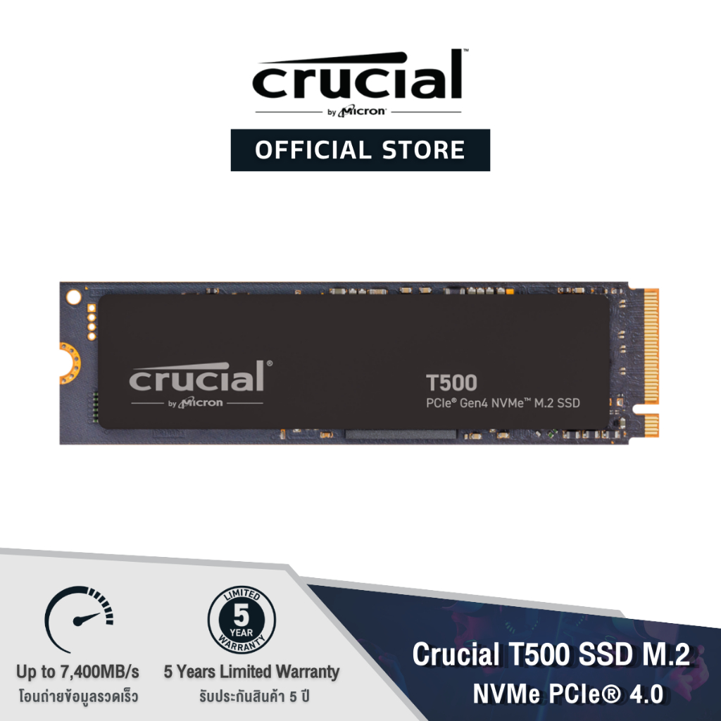 Crucial T500 SSD Up to 7,400/7,000MB/s PCIe Gen4 NVMe M.2 Internal ...