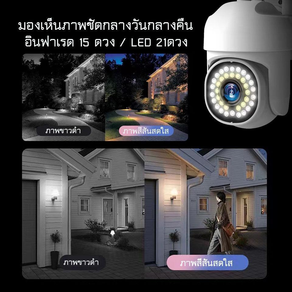 HOME-MALL กล้องวงจรปิดเชื่อมไวไฟ 2.4G รุ่น i8 8MP ภาพคมชัด มีไฟled มอง ...
