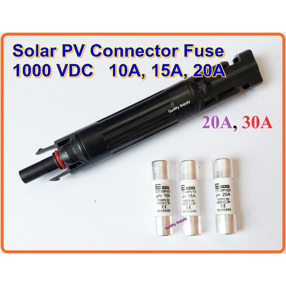 Inline Fuse Solar Fuse กระบอกฟิวส์ MC4 พร้อมลูกฟิวส์ 1000V ฟิวส์โซล่า ...