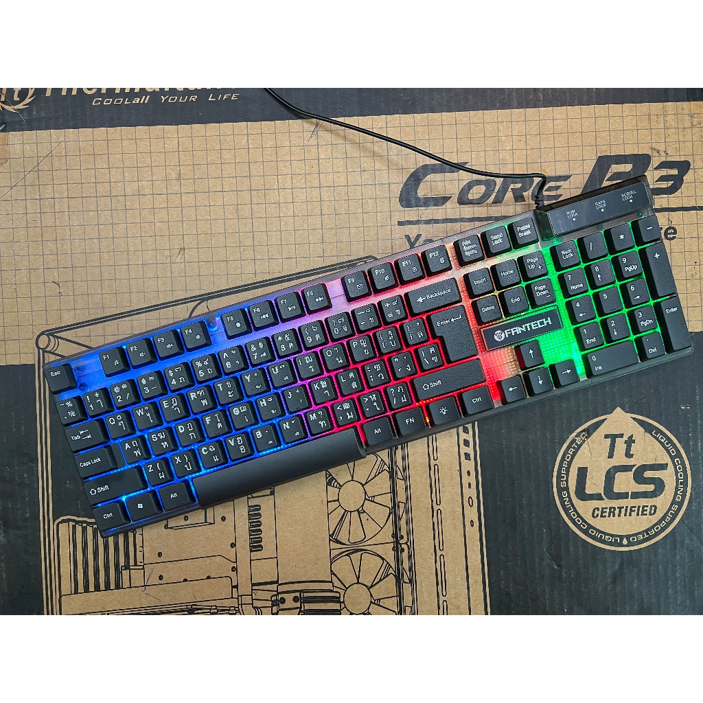 คีย์บอร์ดเล่นเกมส์ มีไฟ RGB Fantech K514 ของใหม่แกะกล่อง | Shopee Thailand
