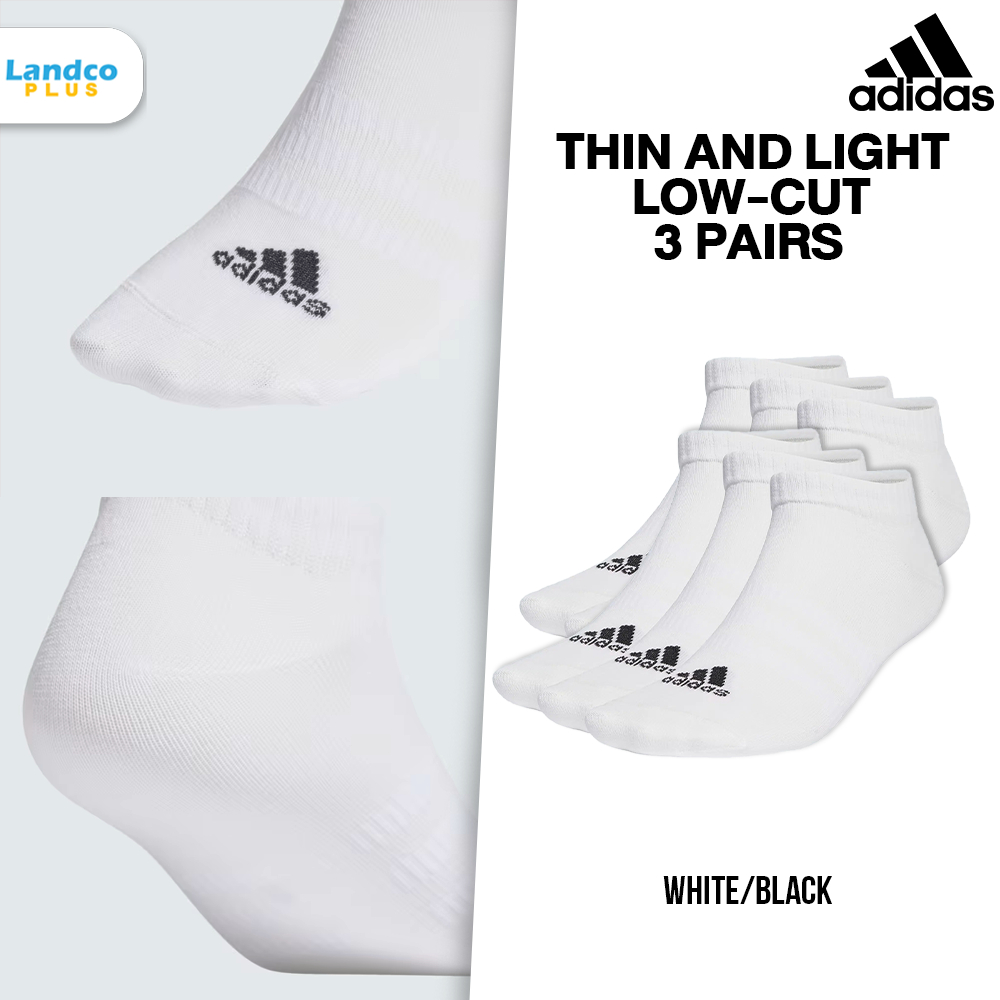 Adidas อาดิดาส ถุงเท้าข้อสั้น ถุงเท้าสีขาวโลว์คัทแบบบางและเบา ...