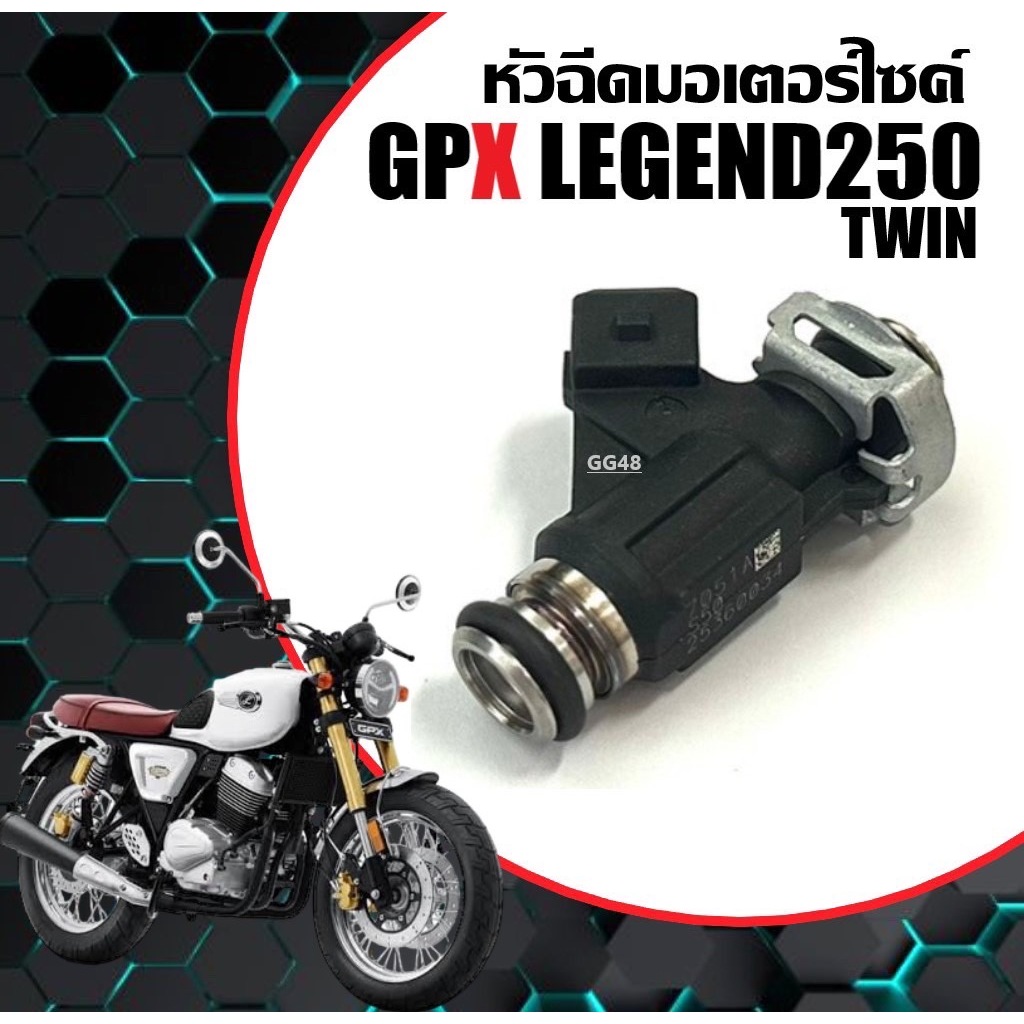 หัวฉีดเดิม หัวฉีดมอไซต์ GPX LEGEND250TWIN ทุกรุ่น (Mark I, II, III) หัวฉีดน้ำมันเชื้อเพลิง จีพี ...