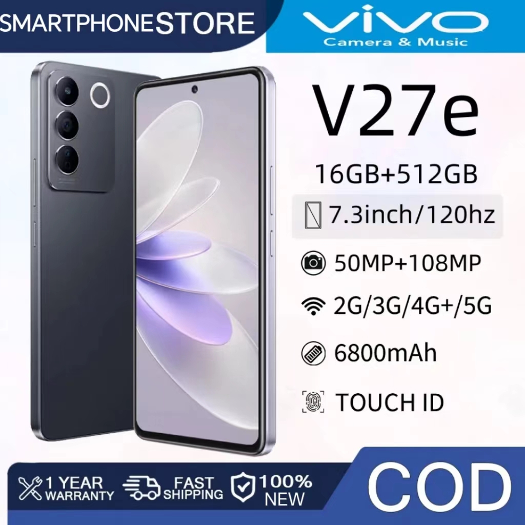 (ใหม่ล่าสุดขายดี) VIV0 V27e 5G สมาร์ทโฟน 7.5 นิ้ว รองรับ 2 ซิมการ์ด ...