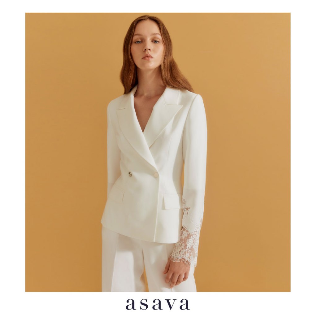 [asava ss23] Asava Signature Lace Jacket แจ็กเกตผู้หญิง แต่งกระดุมหน้า ...